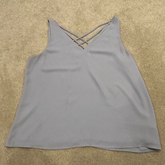 Express | Tops | Express Womens Large Light Blue Gray Fancy Tank Top ...